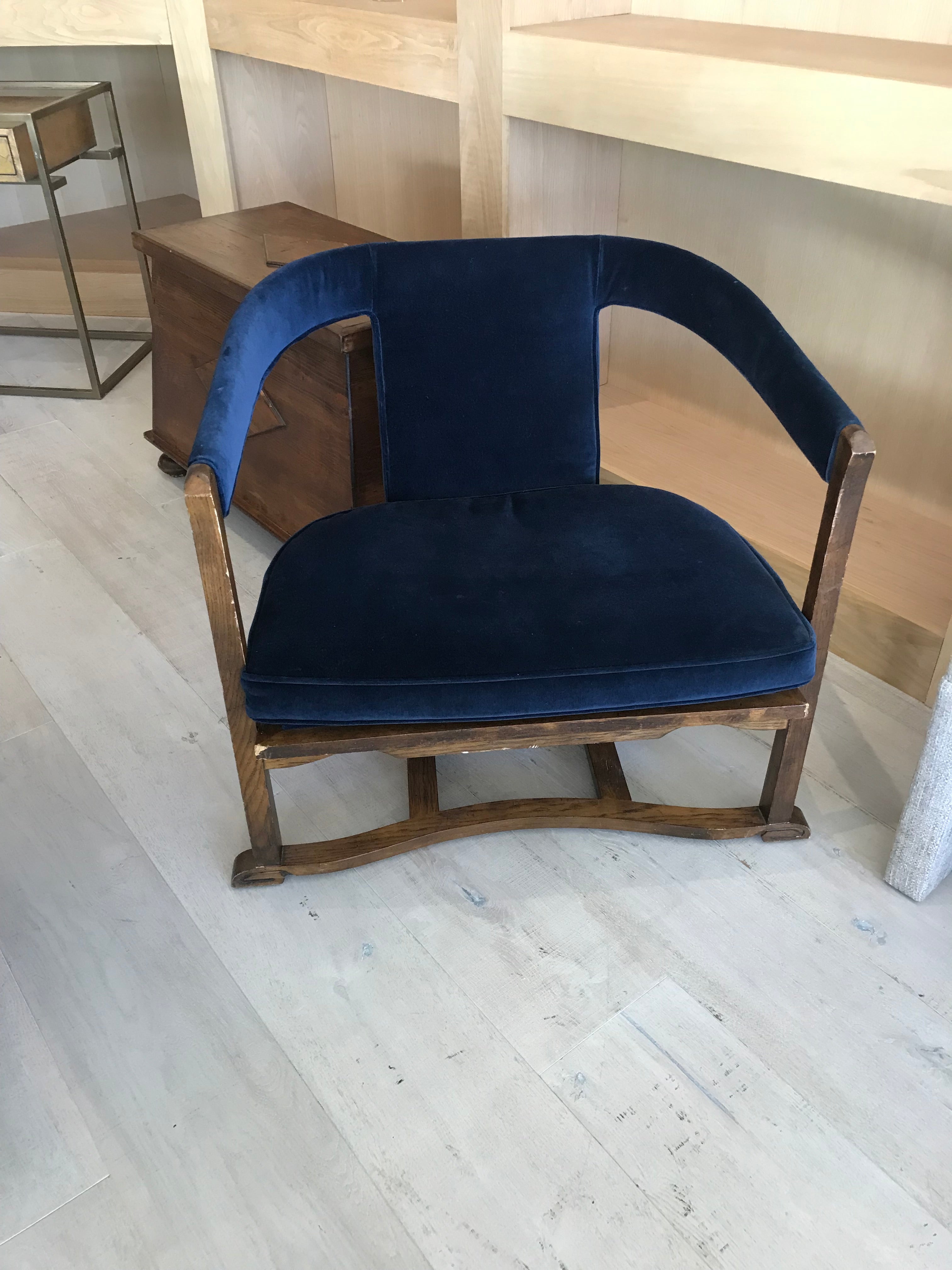 Blue velvet statement chair | Process Home