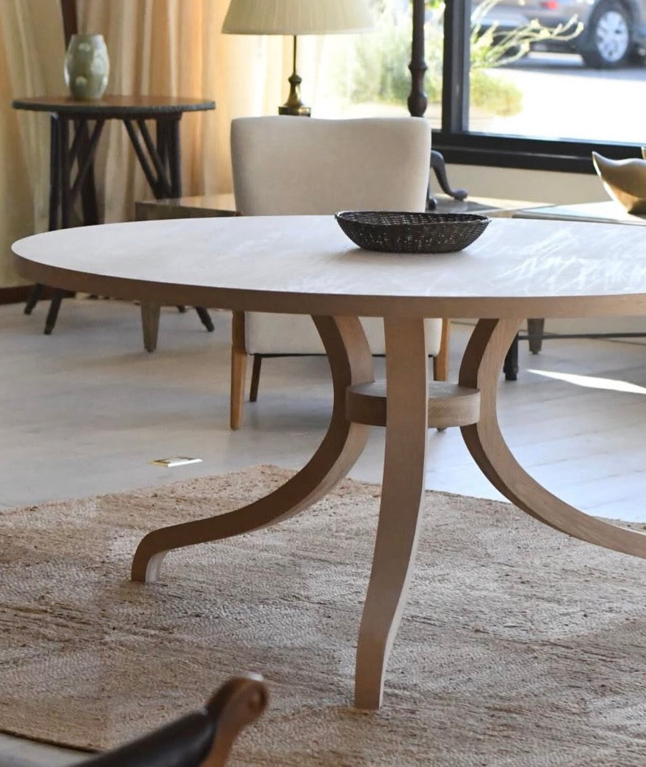 60” Custom Round Dining Table on Casters | Process Home